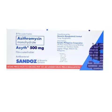 AZYTH Azithromycin Monohydrate 500mg Film-Coated Tablet 1's price in ...
